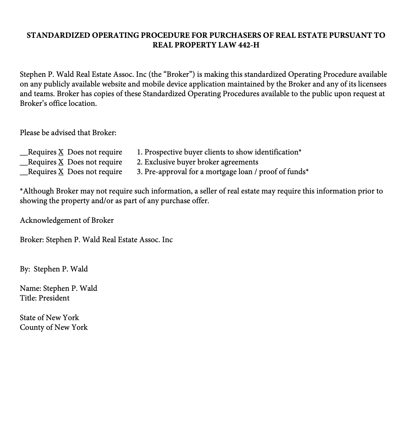 Standardized Operating Procedures - Wald Real Estate